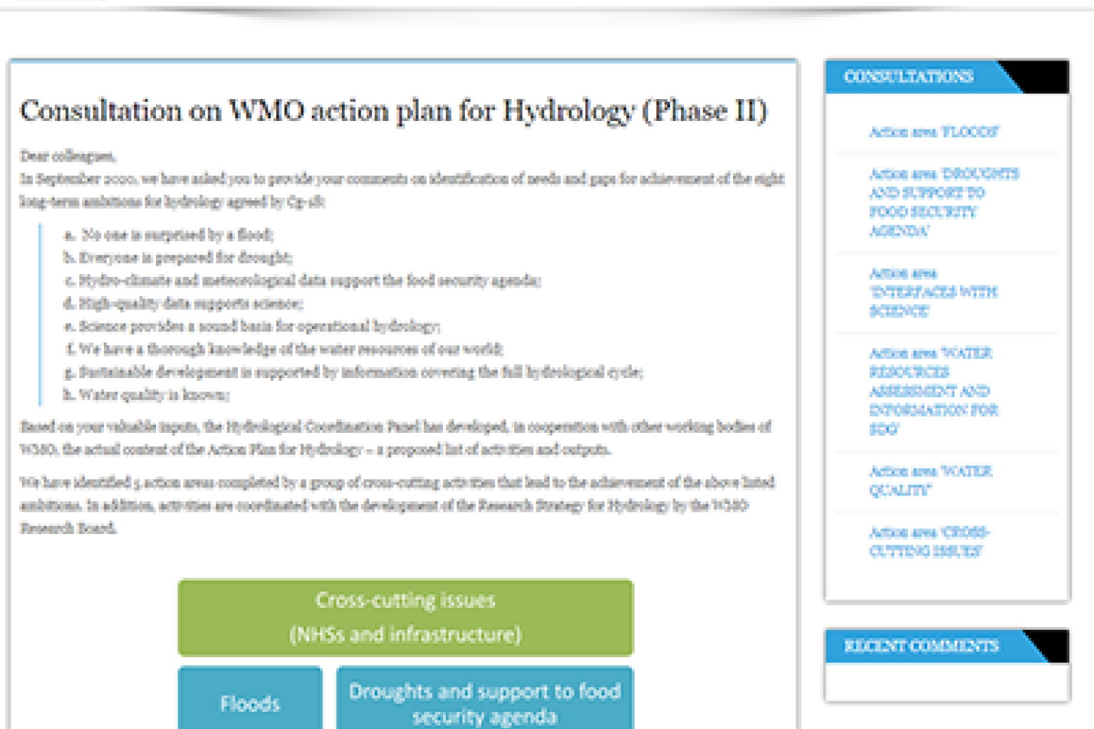 Consultation on WMO action plan for Hydrology (Phase II)