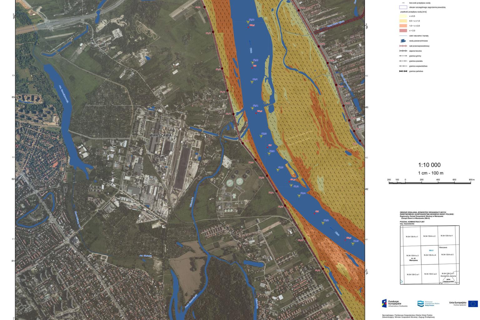 Flood on the maps - National Hydrological Protection Center - Poland